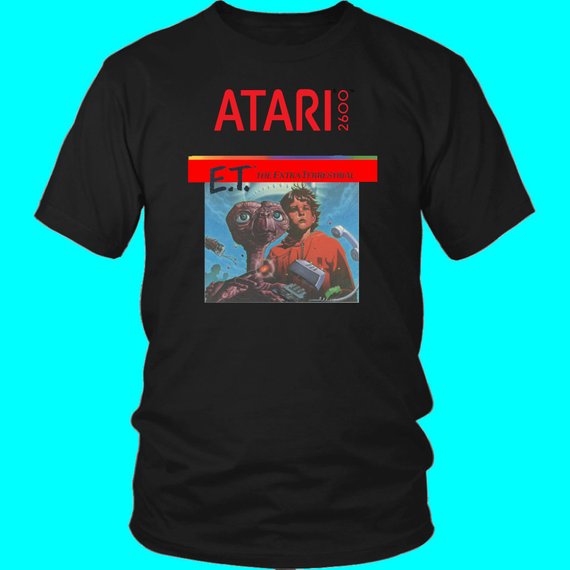 E.T. The Extra Terrestrial Atari Retro Video Game Box Art Short-Sleeve ...