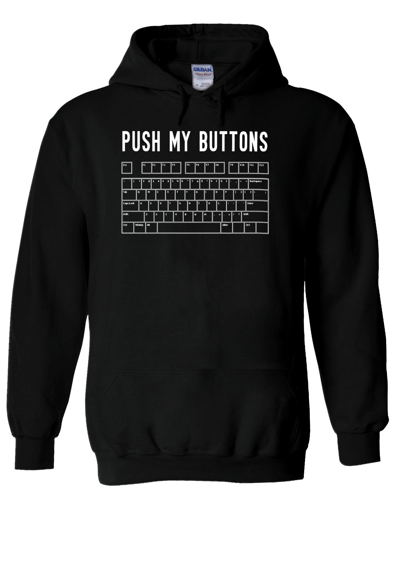 Push My Buttons Funny Keyboard Boobs Hoodie Push My Buttons Funny Keyboard